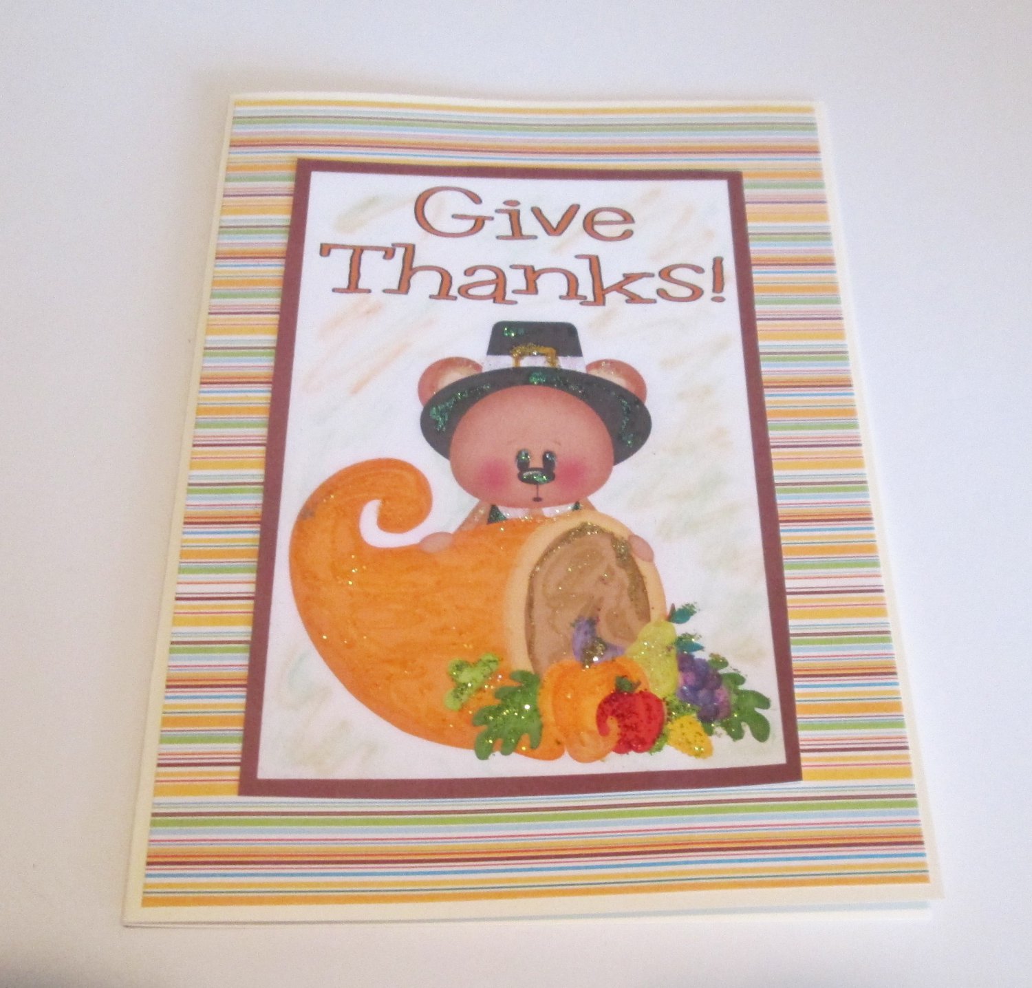 Give Thanks Boy Bear - 5x7" Greeting Card with envelope
