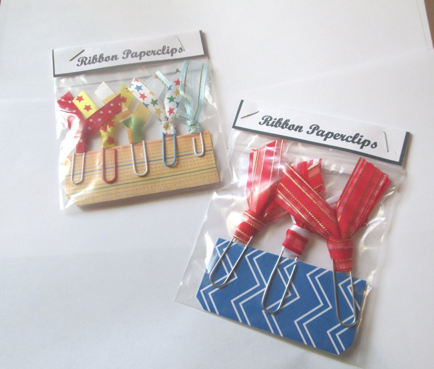 Set 2 - Handmade Ribbon Paper Clips