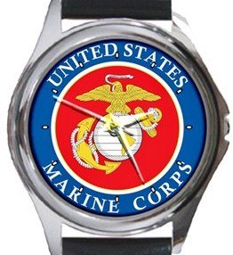 US Marine Corps USMC Round Metal Watch