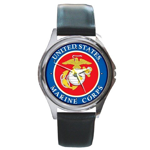 US Marine Corps USMC Round Metal Watch