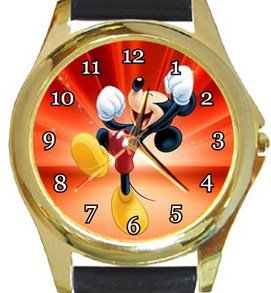 Mickey Mouse Yipee Gold Metal Watch