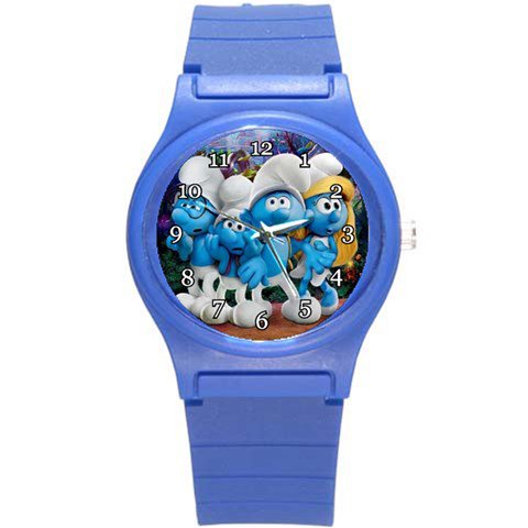 Smurf Blue Plastic Watch