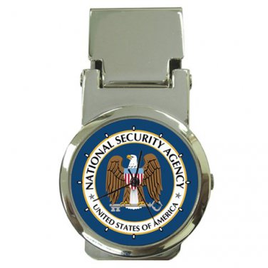 National Security Agency NSA Logo Money Clip Watch