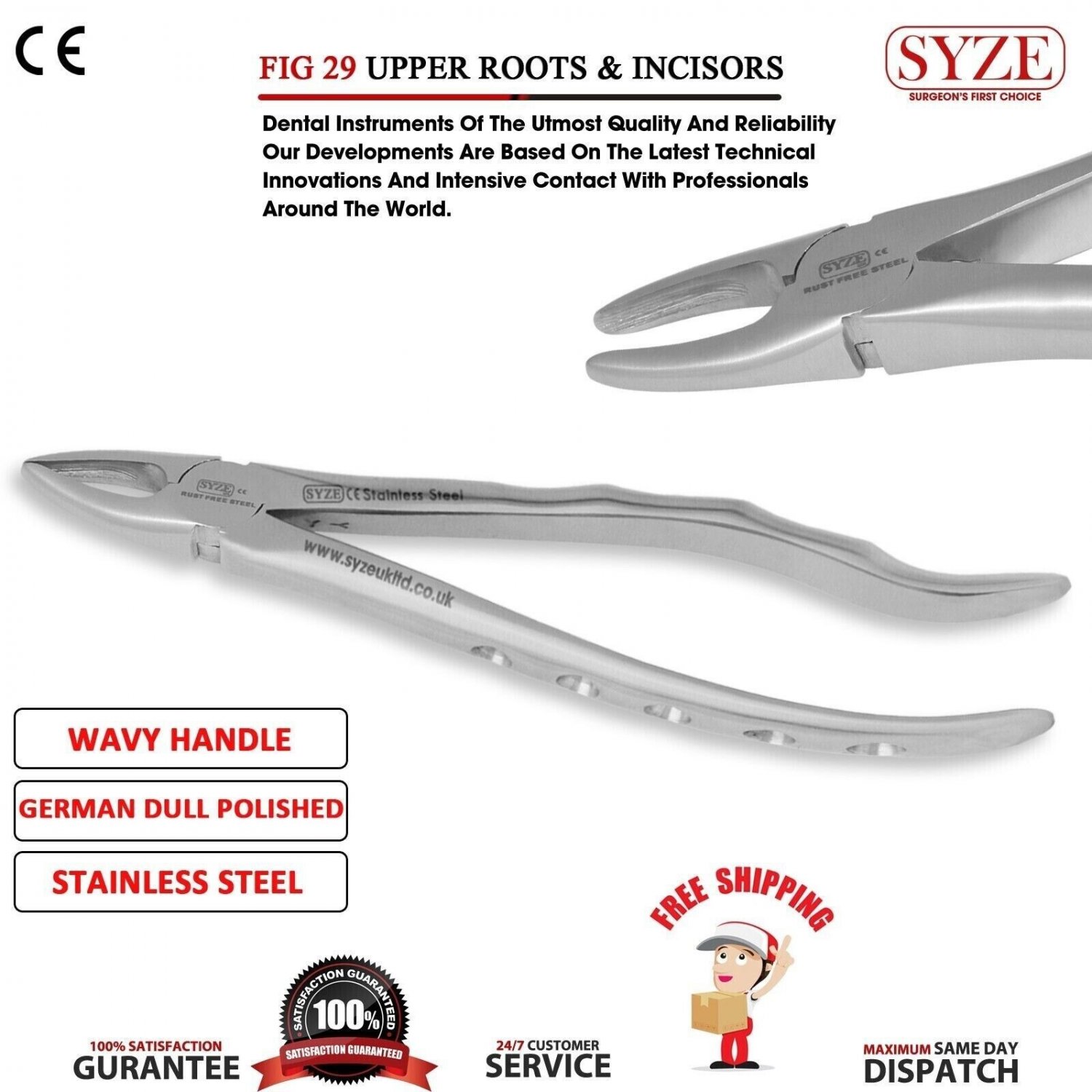 Dental Extraction Forceps For Upper Root & Incisors Oral Surgery Pliers ...