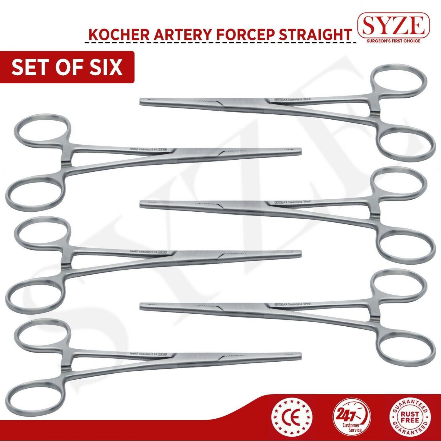 Kocher Artery Hemostat Forceps Straight Surgical Plier Dental Clamps ...