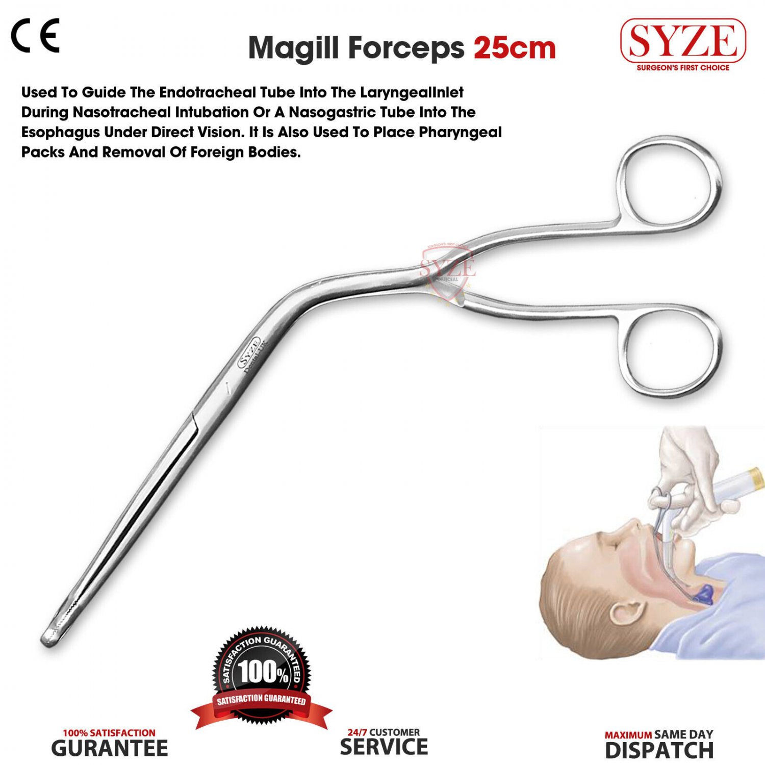 Surgical Magill Forceps Adult Stainless Steel Instruments Infant ...