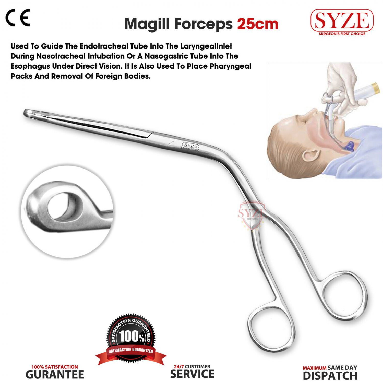 Surgical Magill Forceps Adult Stainless Steel Instruments Infant ...