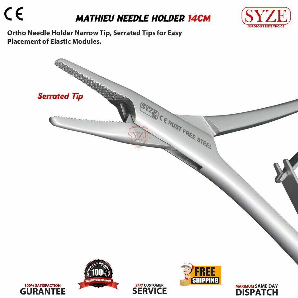 Ortho Mathieu Needle Holder Forceps Narrow Tip 13CM