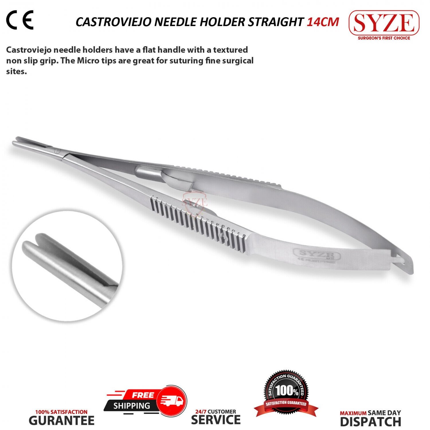 Suture Needle Holder Dental Castroviejo Needle Holder Straight 14CM ...