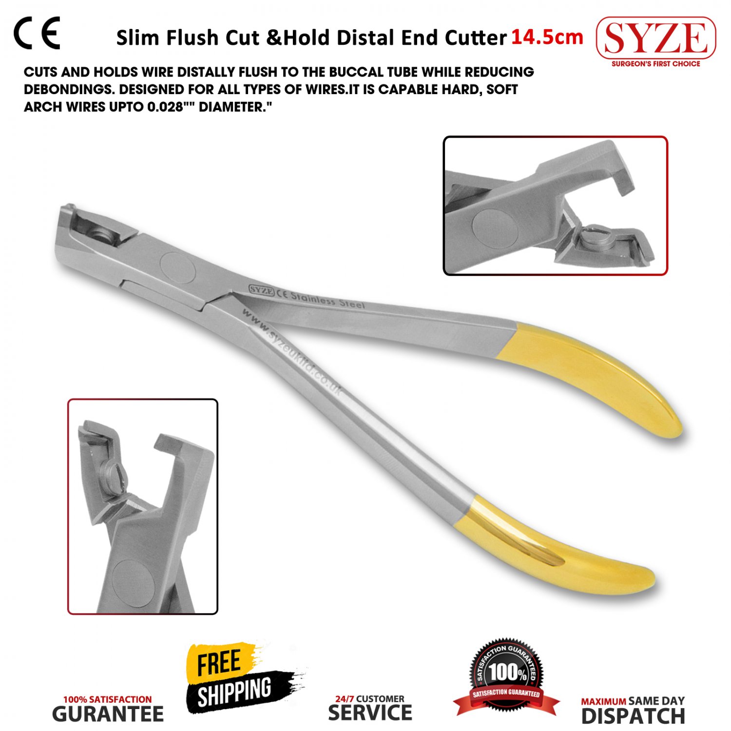Orthodontic Slim Flush Distal End Cutter Plier 14.5cm TC Cut and Hold ...
