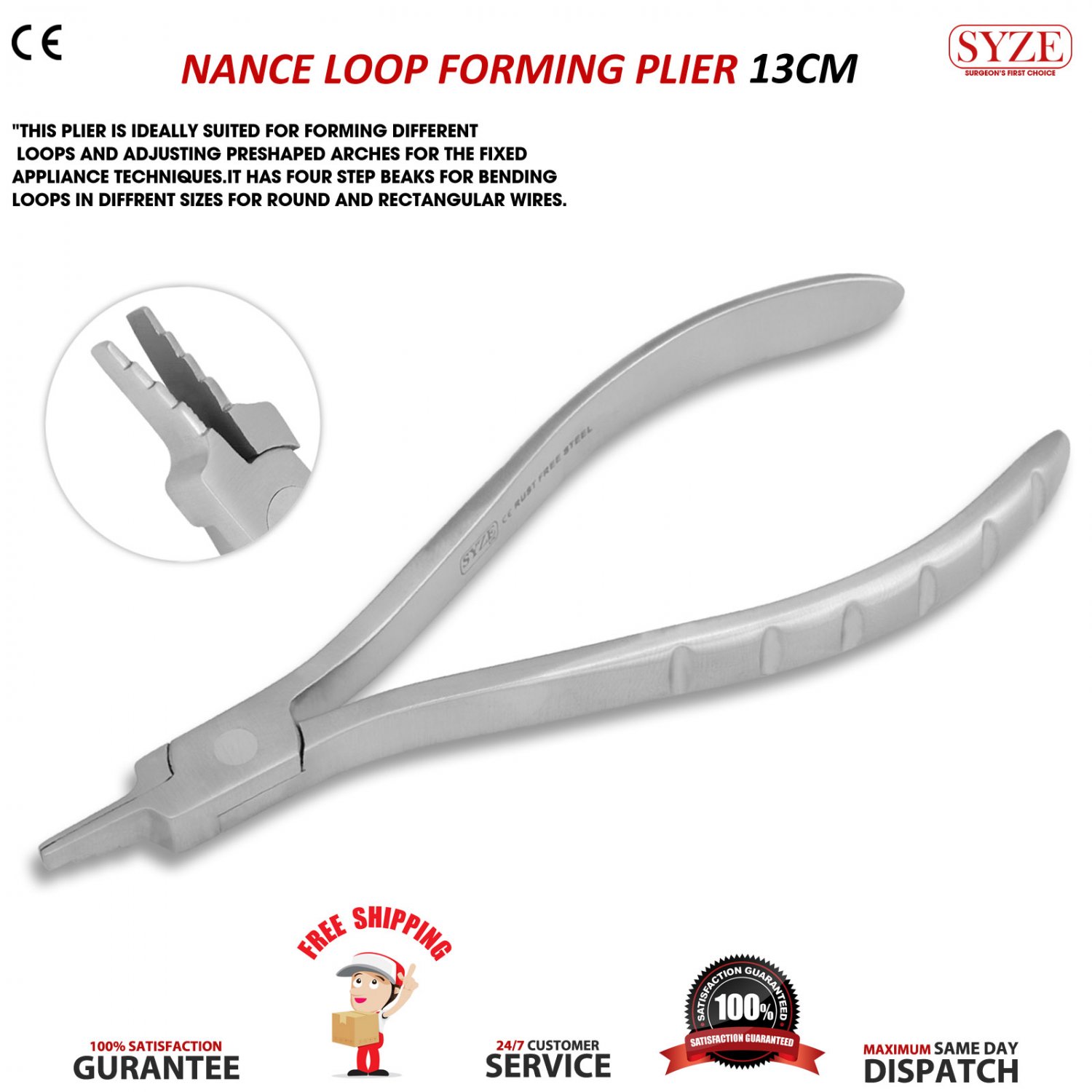 Orthodontic Nancy Pliers 4 Steps Loop Forming Wire Bending Plier Dentistry Tools