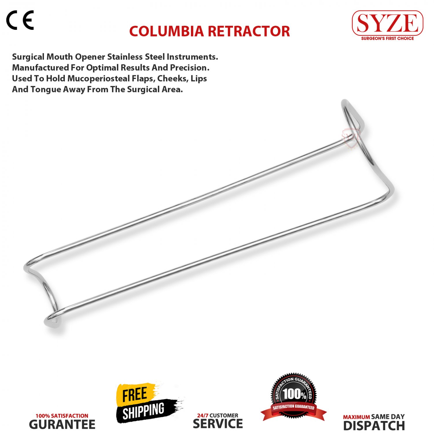 Syze Surgical Columbia Cheek Retractor 17cm Cheeks Lips and Tongue ...