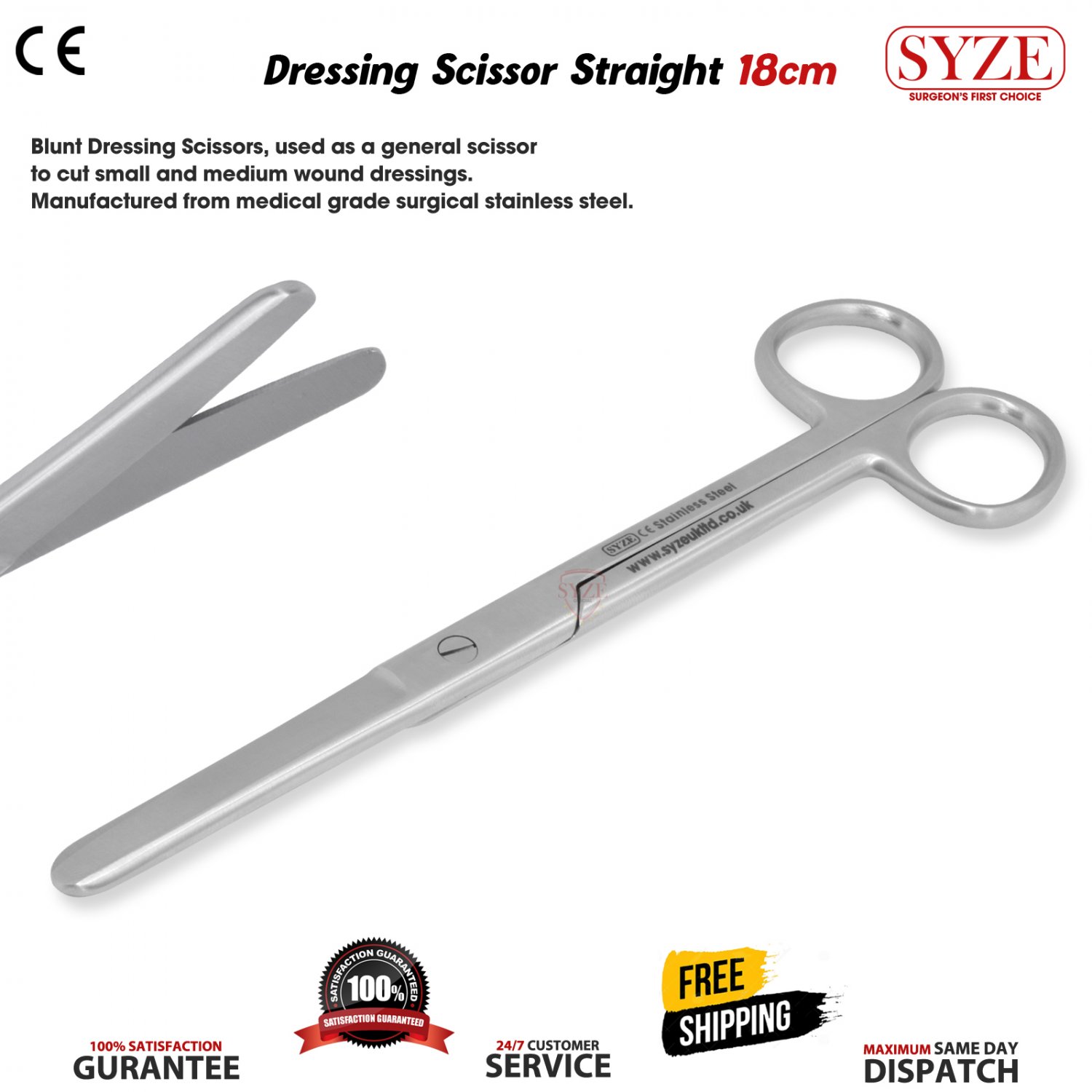 Surgical Nurses Dressing Scissors 18CM Operating First Aid Kit Dental Instrument