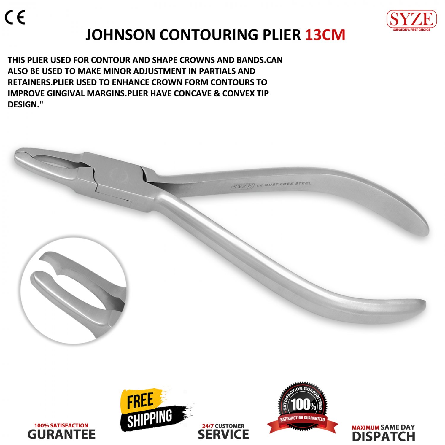 Crown and Band Contouring Pliers, Use for fitting Stainless Steel 13cm ...