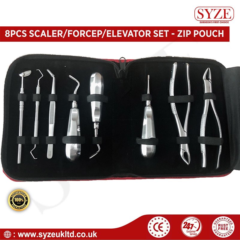 Dental Scaler Root Elevators Tooth Extraction Plaque Remover Carvers Lab Set