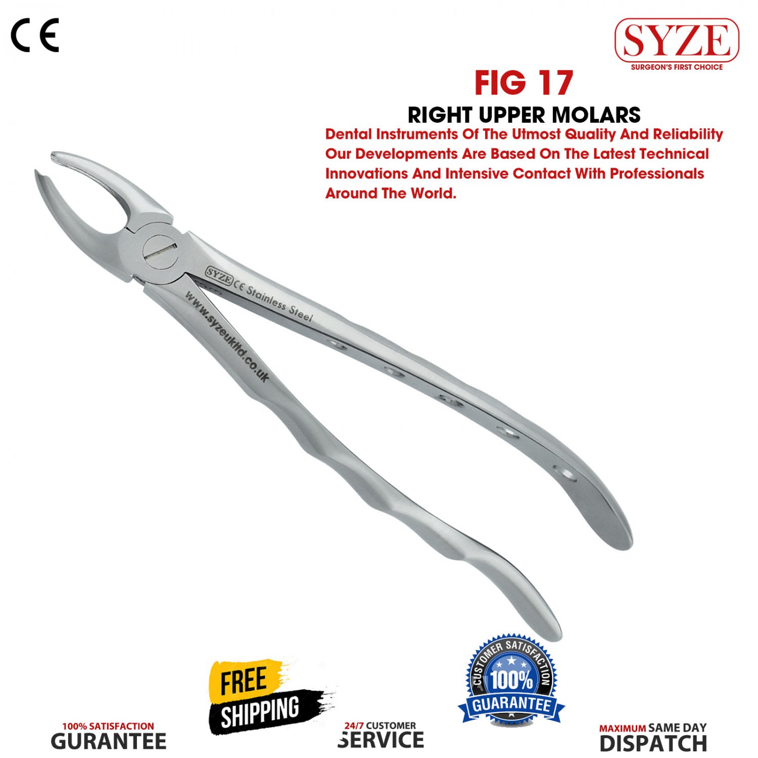 Dental Extraction Forceps Right Upper Molars Roots Fig 17 Surgical ...