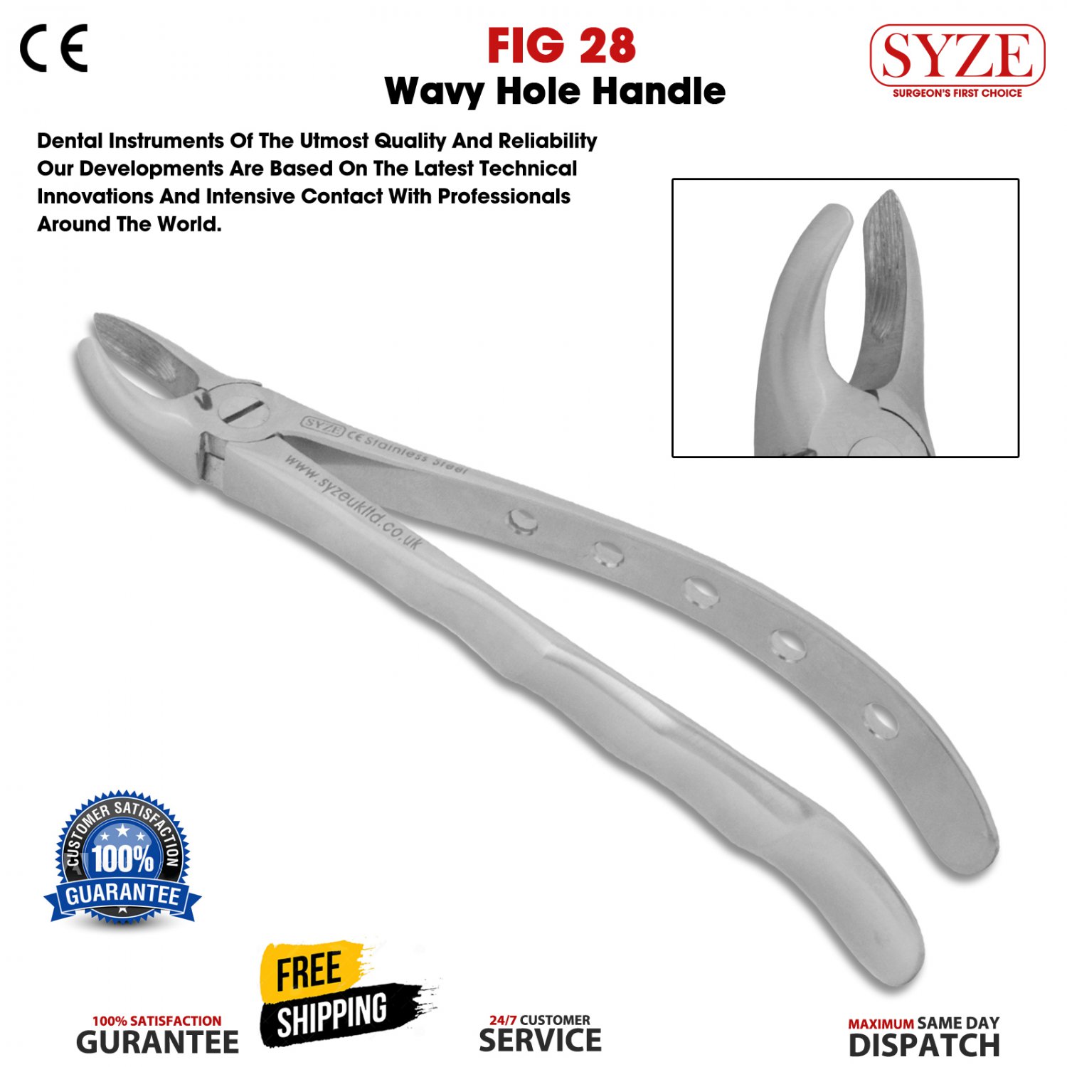 Dental Tooth Extraction Forceps for Upper Molars Roots Loosening Tool ...