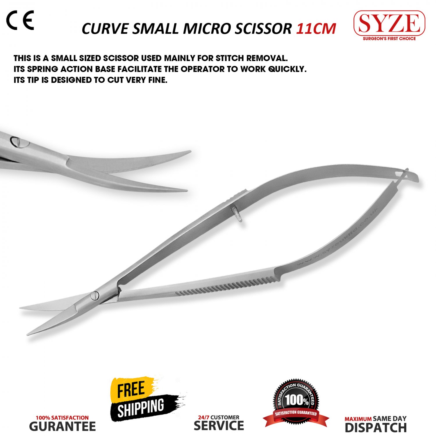 Castroviejo Curve Small Scissor Micro Surgery Sharp Surgical Scissors ...