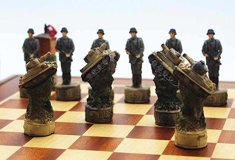 Chess Set World War 2 Wooden Board Collectors Unique Gift - Free Shipping