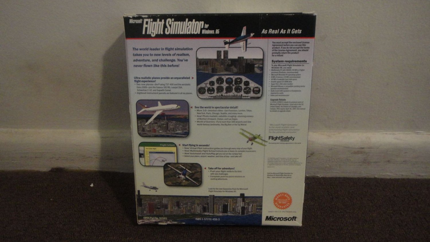 Microsoft Flight Simulator for Win. 95, As Real as it gets, in RARE BIG ...