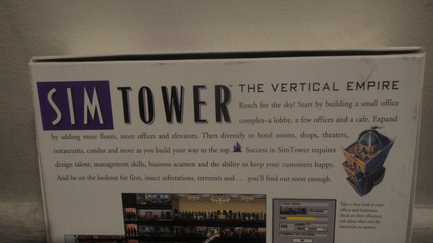 SIM TOWER - The Vertical Empire. RARE BIG BOX PC GAME by MAXIS. NICE ...