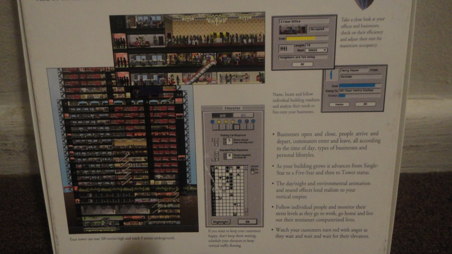 SIM TOWER - The Vertical Empire. RARE BIG BOX PC GAME by MAXIS. NICE ...