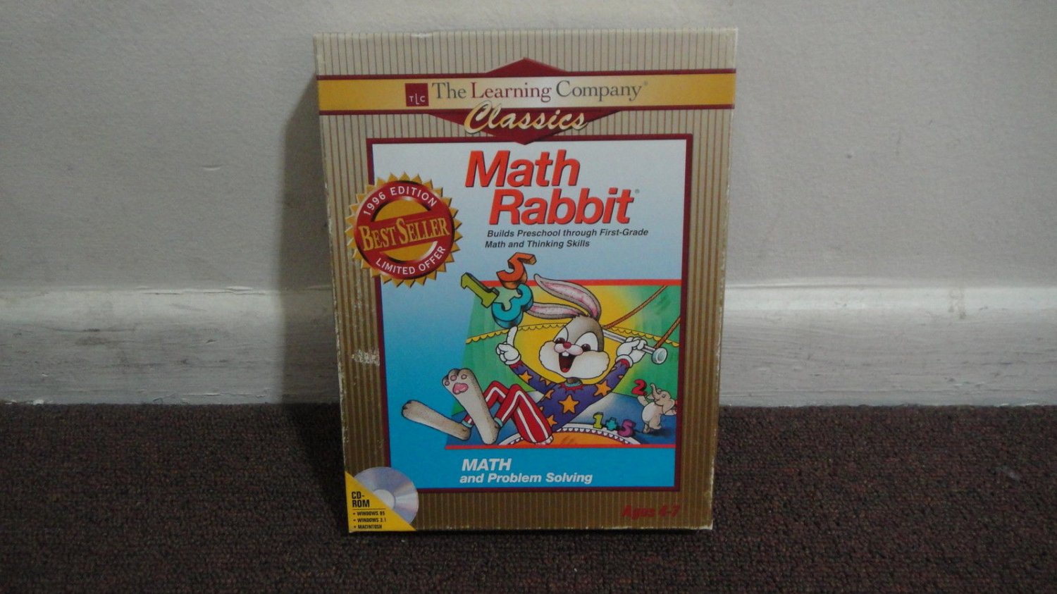 The Learning Company Math Rabbit Ages 4-7 CD. For Windows & MAC, in box ...