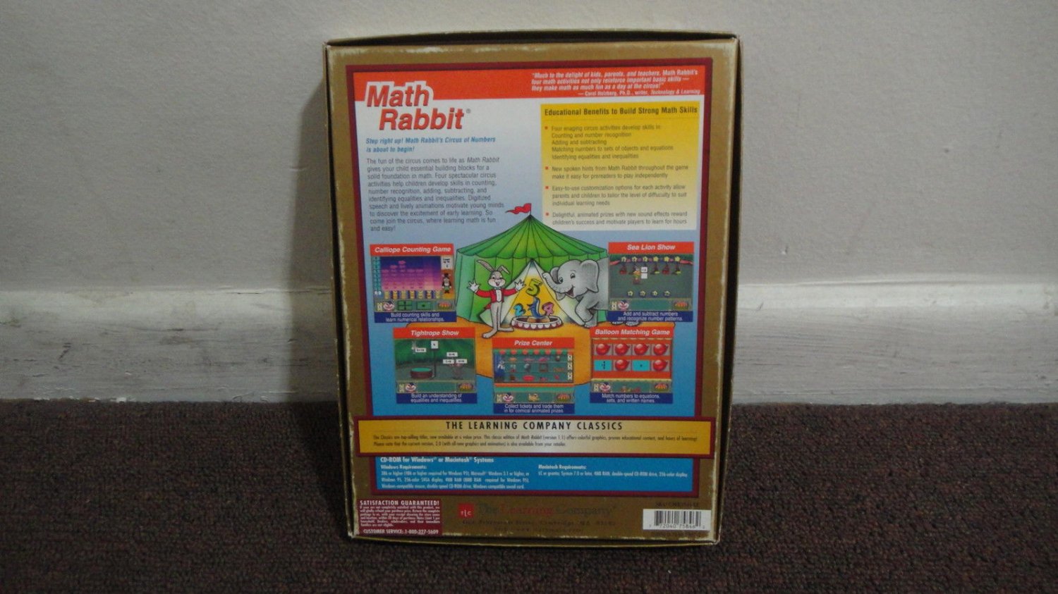 The Learning Company Math Rabbit Ages 4-7 CD. For Windows & MAC, in box ...