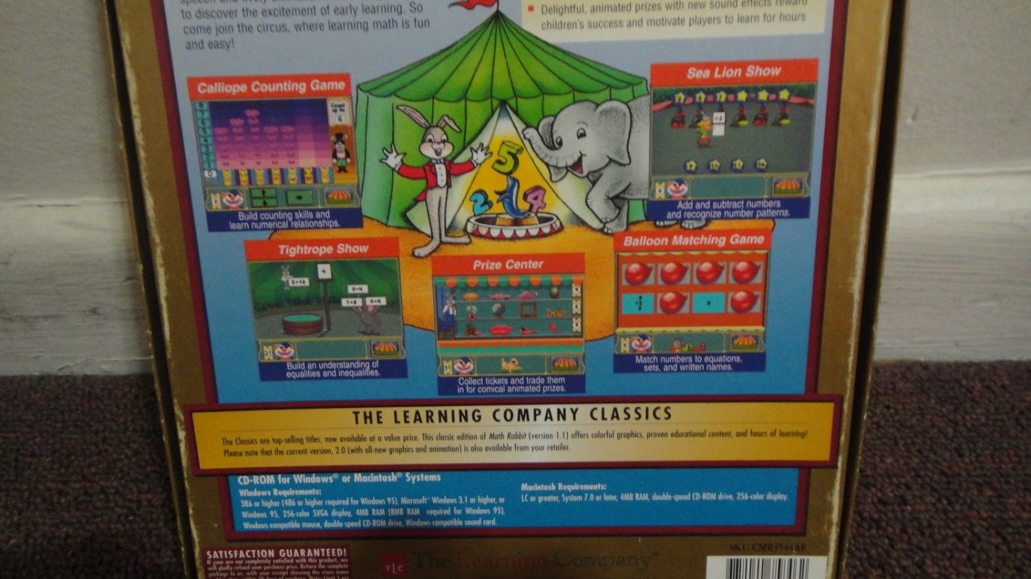 The Learning Company Math Rabbit Ages 4-7 CD. For Windows & MAC, in box ...