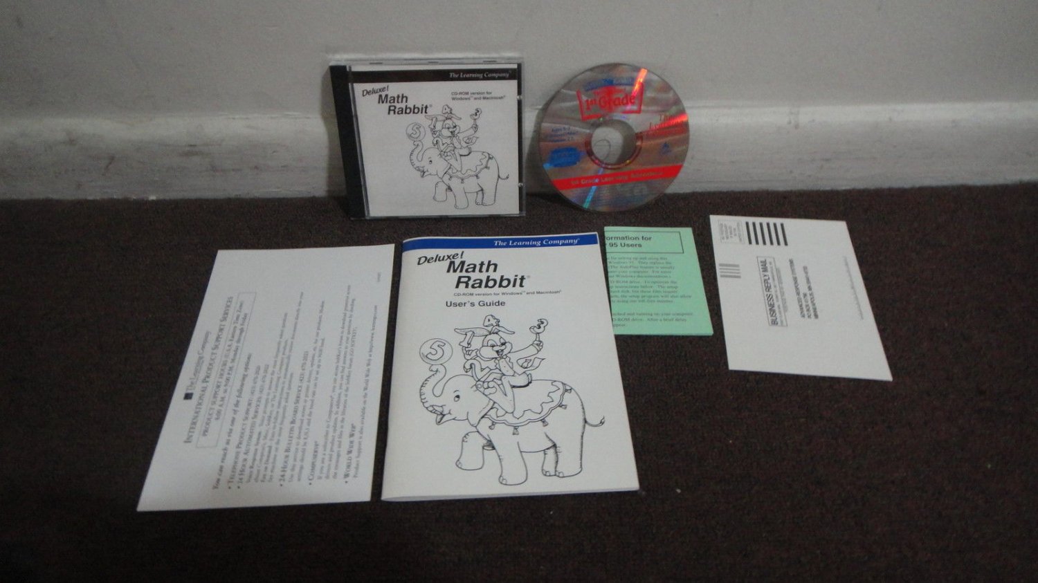 The Learning Company Math Rabbit Ages 4-7 CD. For Windows & MAC, in box ...