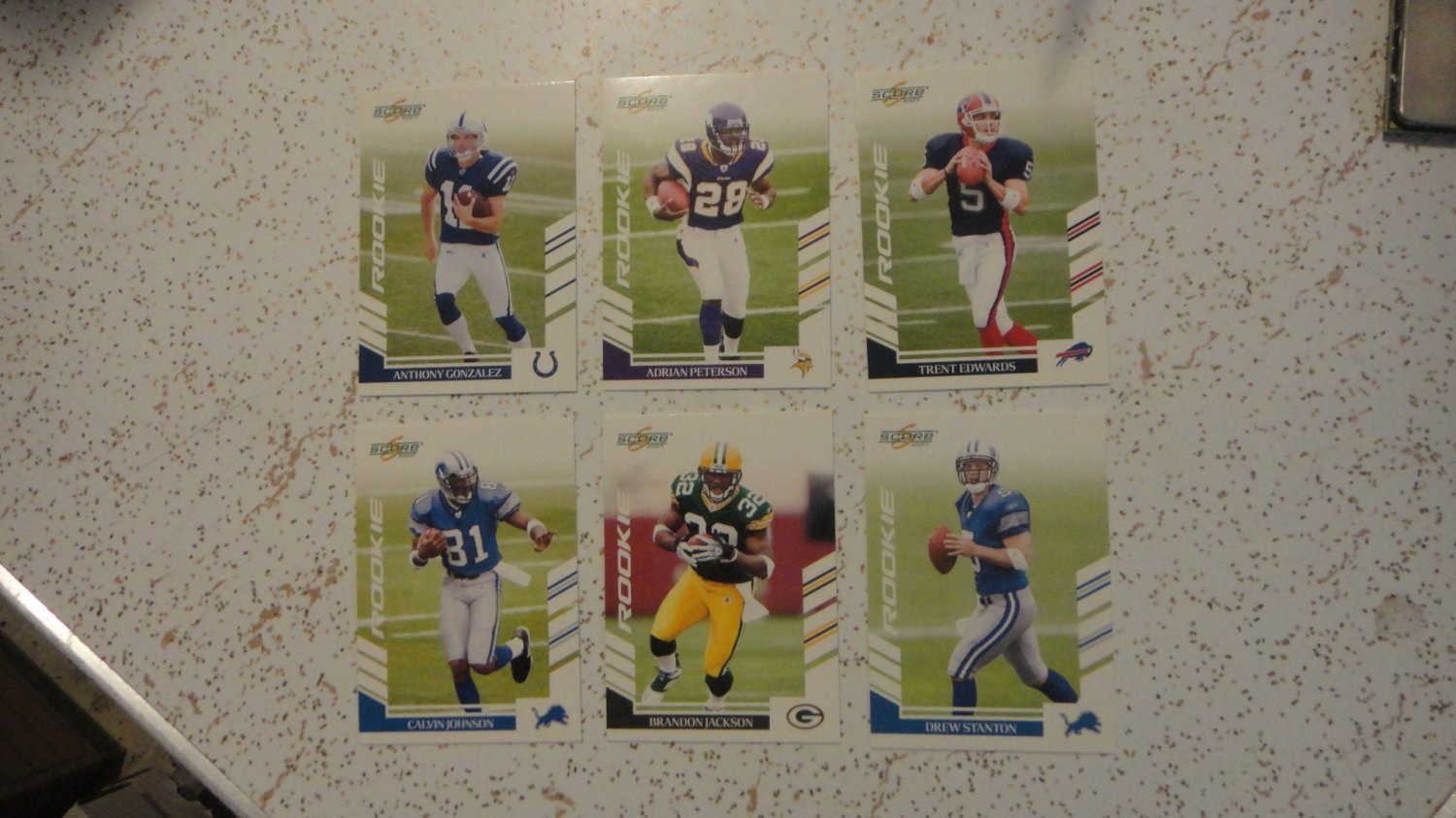 2007 Score Football Card Lot of 6, all are Rookies...LOOK!!