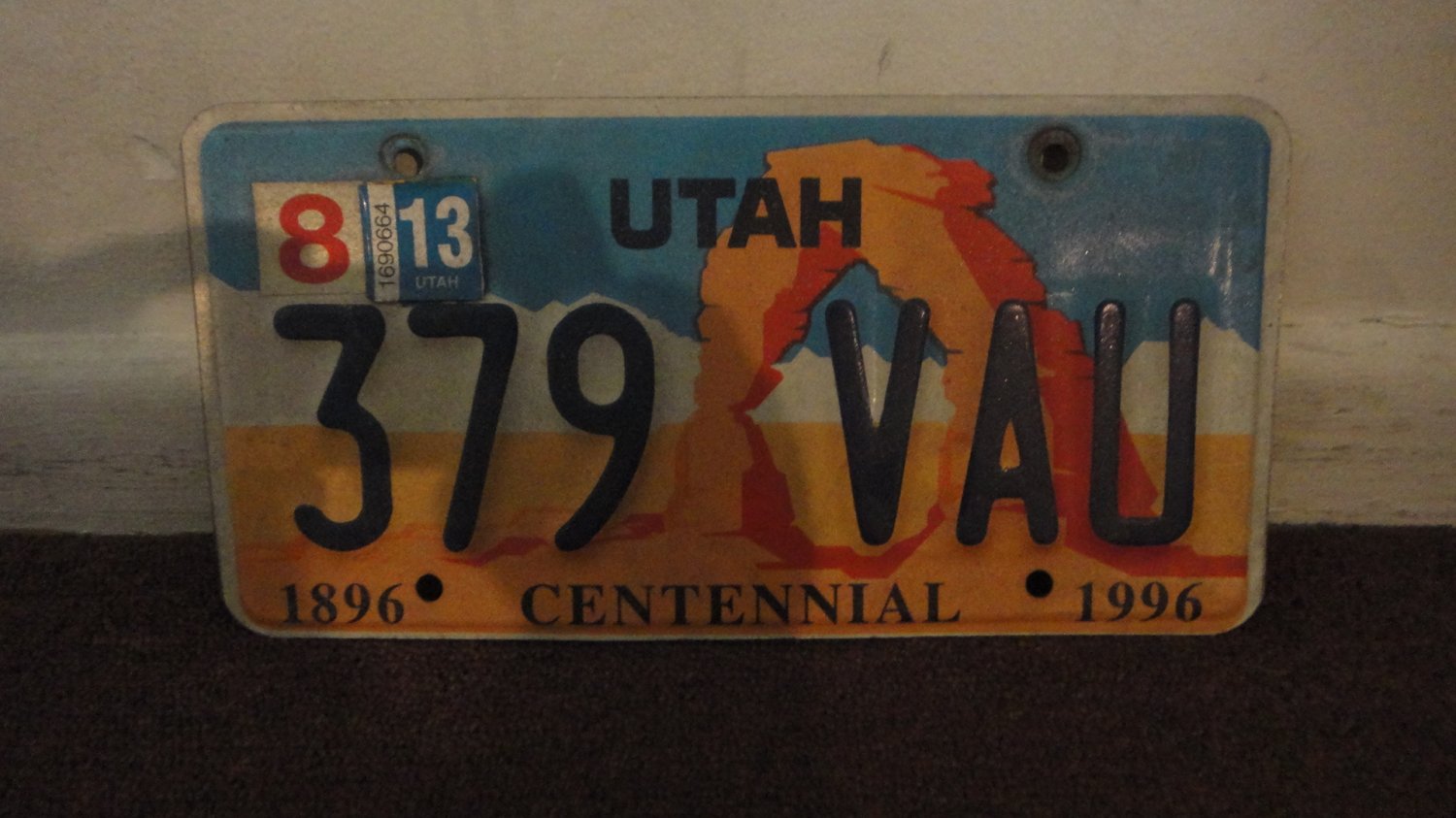 Utah License Plate "life elevated" Utah 1896 -1996 Centennial license plate