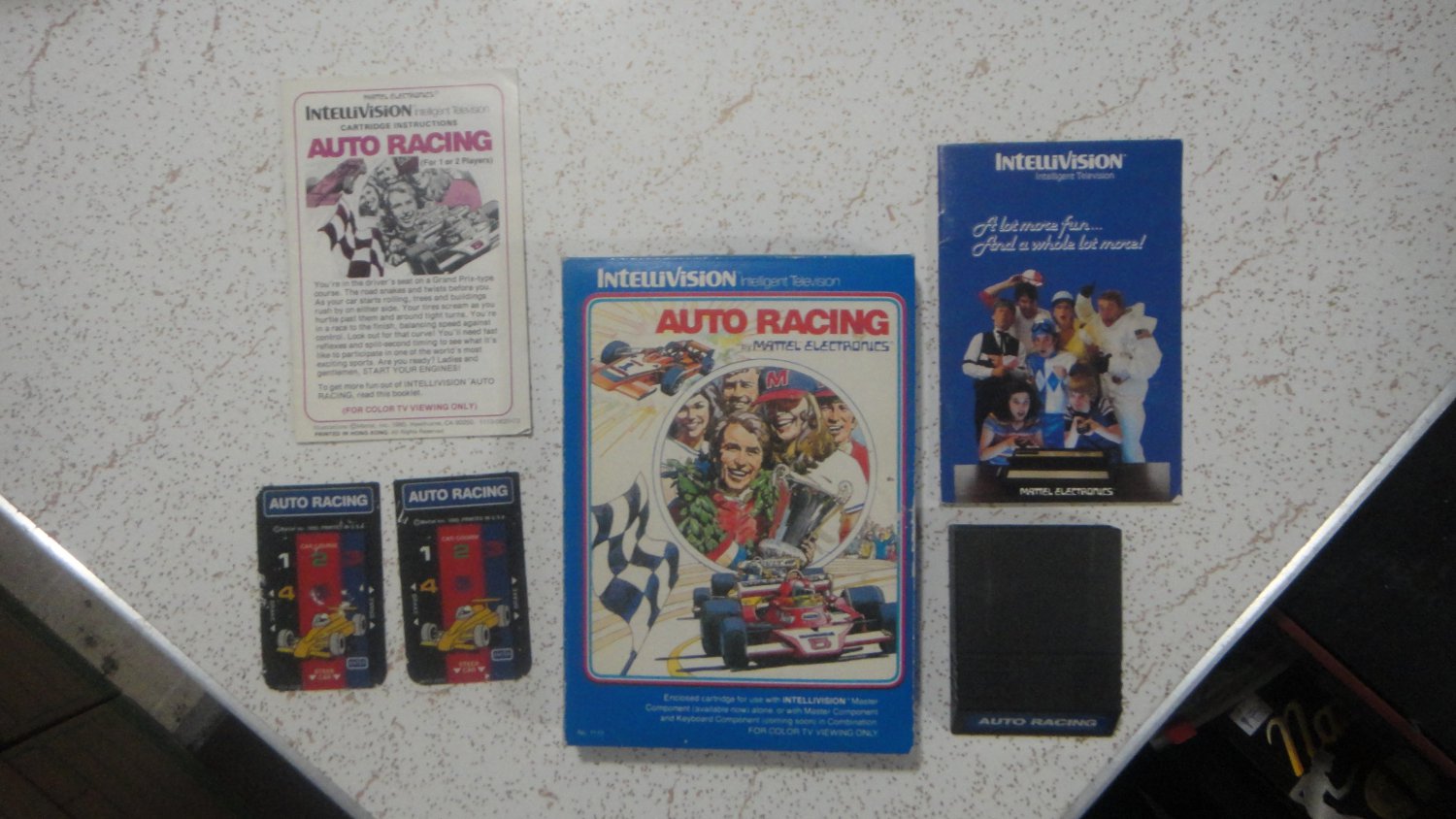 Mattel Intellivision - AUTO RACING in Box w/Cart + inst and Overlay ...