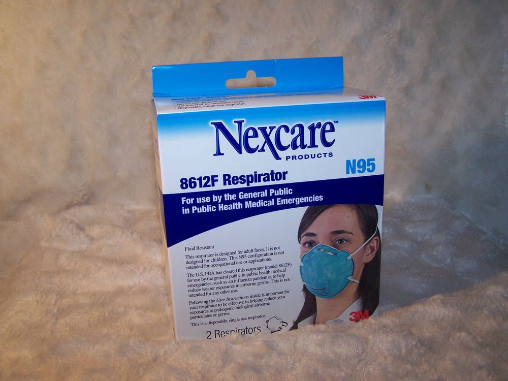 3M NEXCARE 8612F Respirator Face Mask N95 2 count for General Public ...