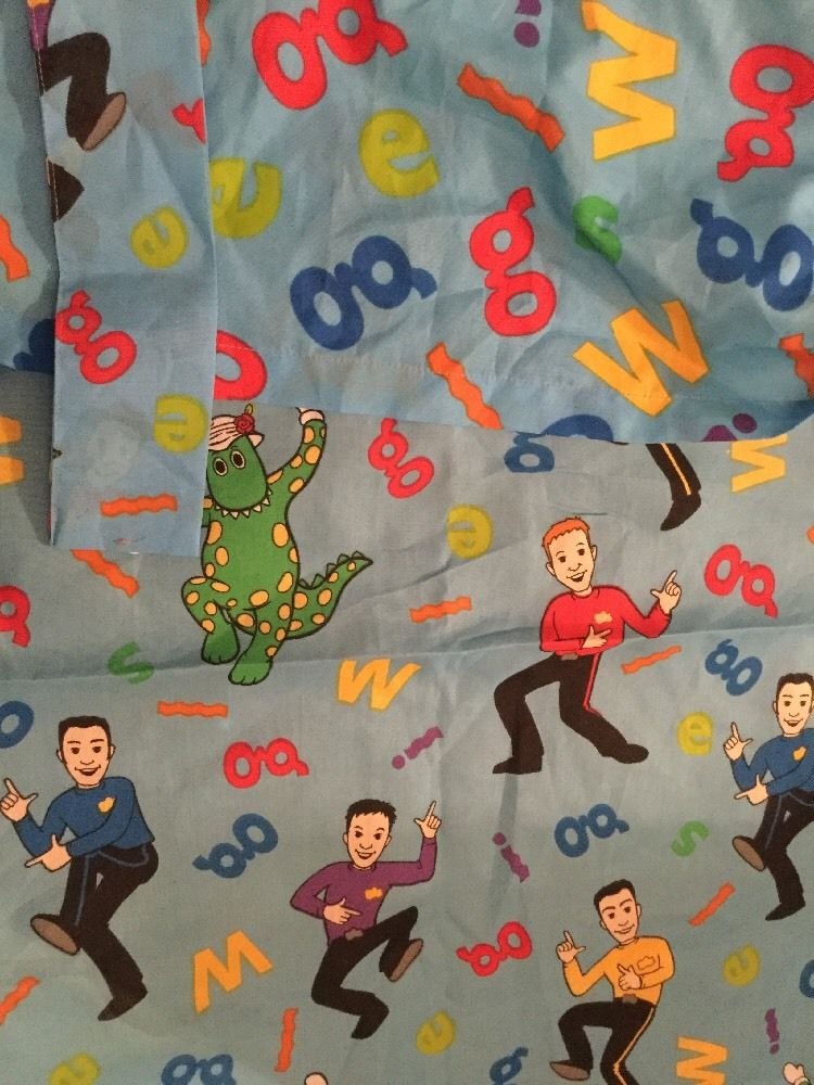 Wiggles Curtain Set Long Panel Valences Tie Backs Blue Kids Dorothy ...