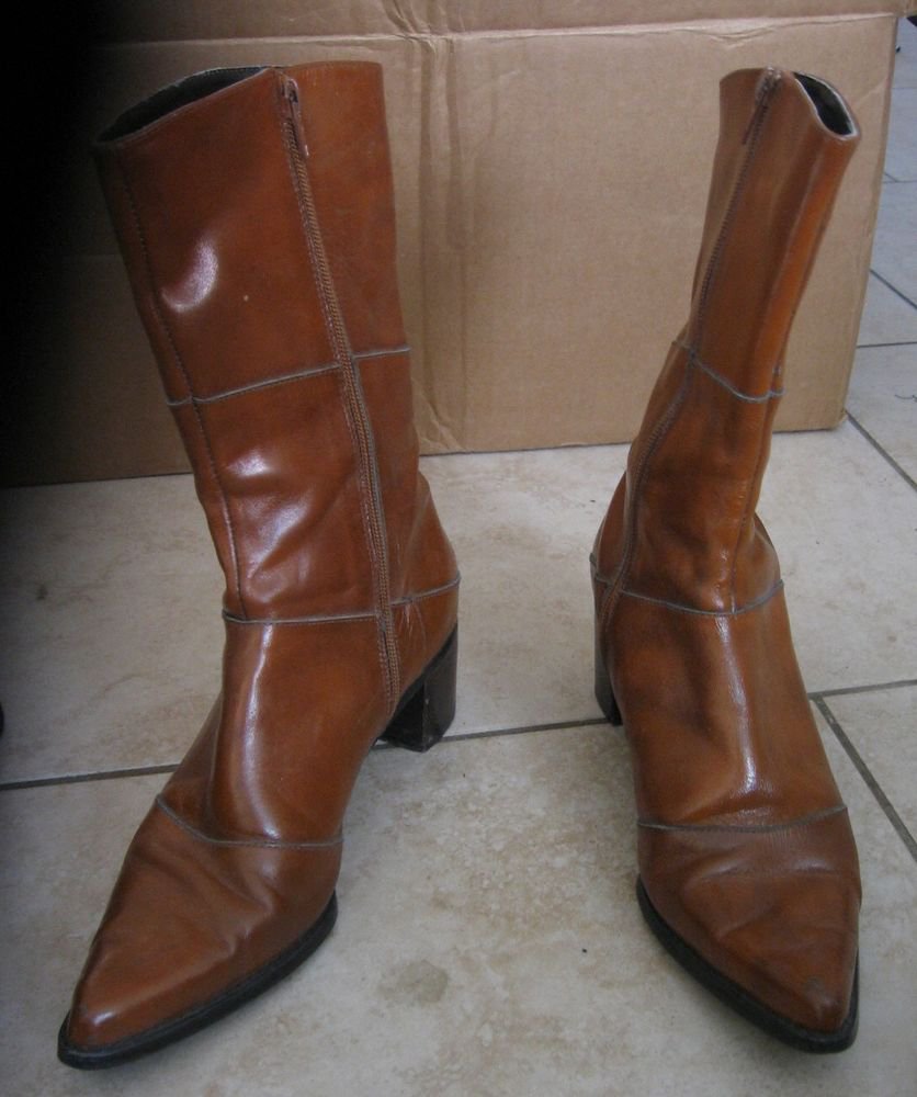 Womens Colin Stuart brown leather boots size 7.5