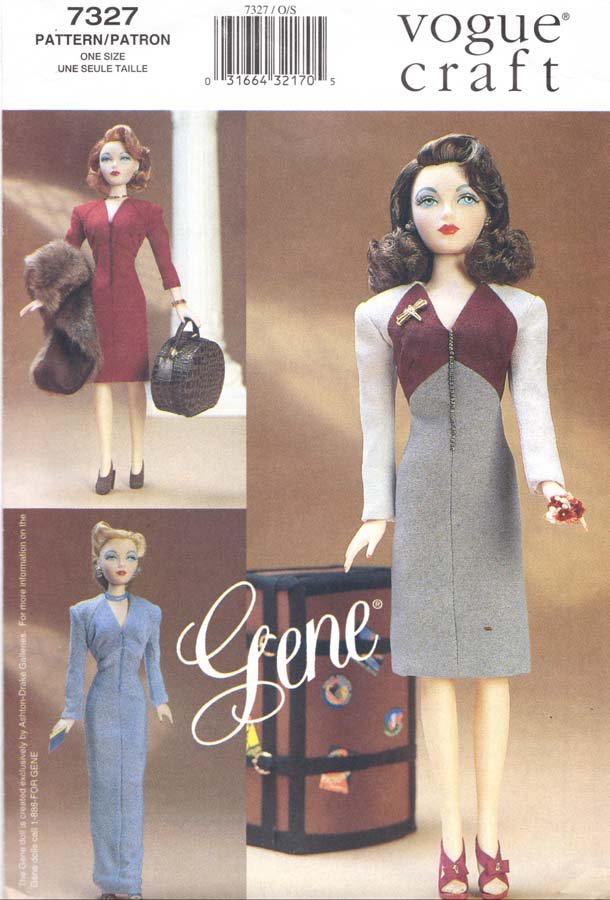Vogue Sewing Pattern 7327 Gene Doll Day or Night Outfits Circa 1945 ...