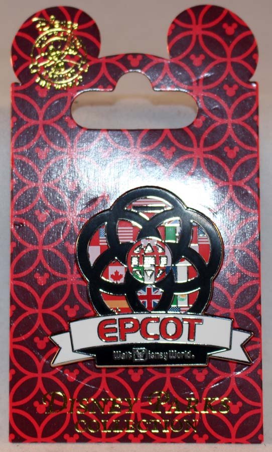 Walt Disney World Epcot Flags with 5-Ringed Logo Pin