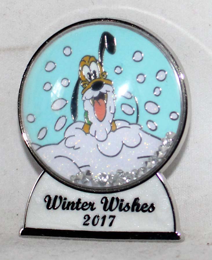 Disney Winter Wishes 2017 Snow Globe Pin Pluto Limited Edition 5000