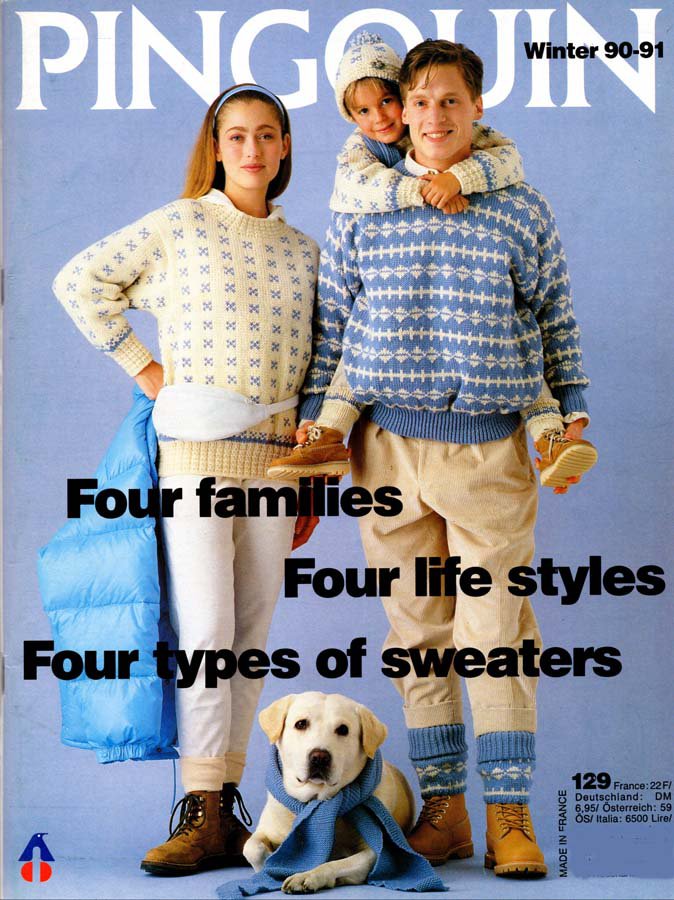 Pingouin Knitting Magazine Number 129 Winter 1990-91 - 34 Couture Designs