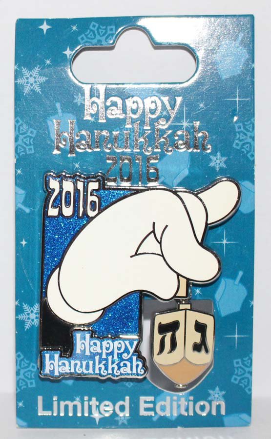 Disney Happy Hanukkah 2016 Pin Mickey Hand with Dreidel Limited Edition ...