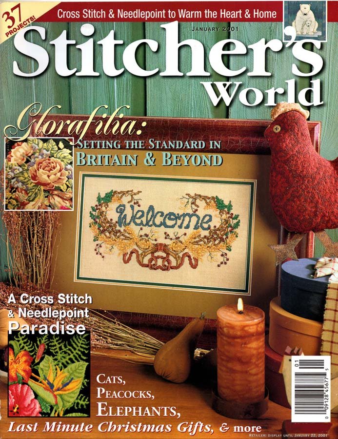 Stitcher's World Magazine January 2001 - 37 Projects to Cross Stitch