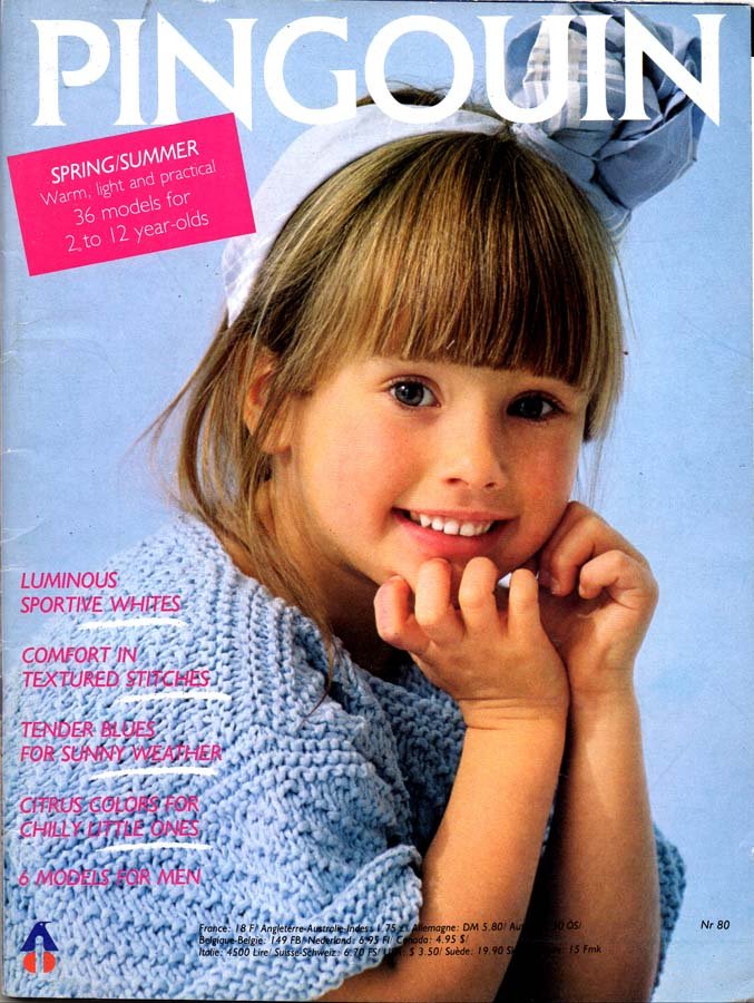 Pingouin Knitting Magazine Number 80 Spring-Summer 1986 - 38 Designs ...