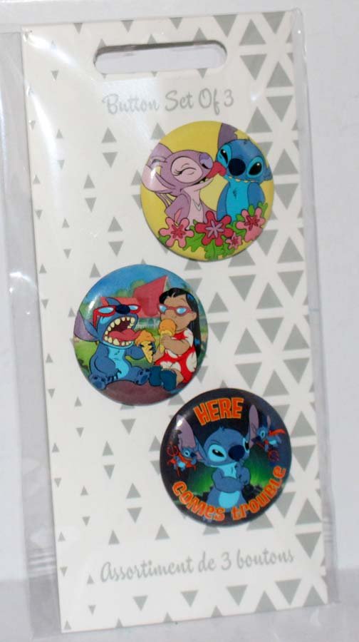 Disney Store Lilo and Stitch 3-Button Set