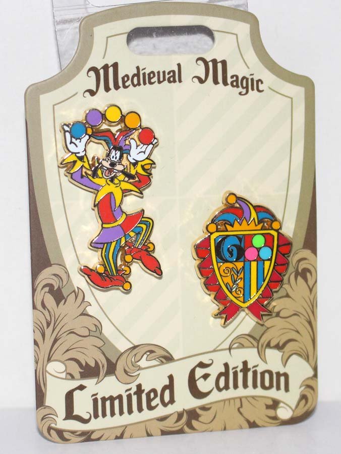 Disneyland Resort Medieval Magic Jester Goofy and Crest 2-Pin Set ...