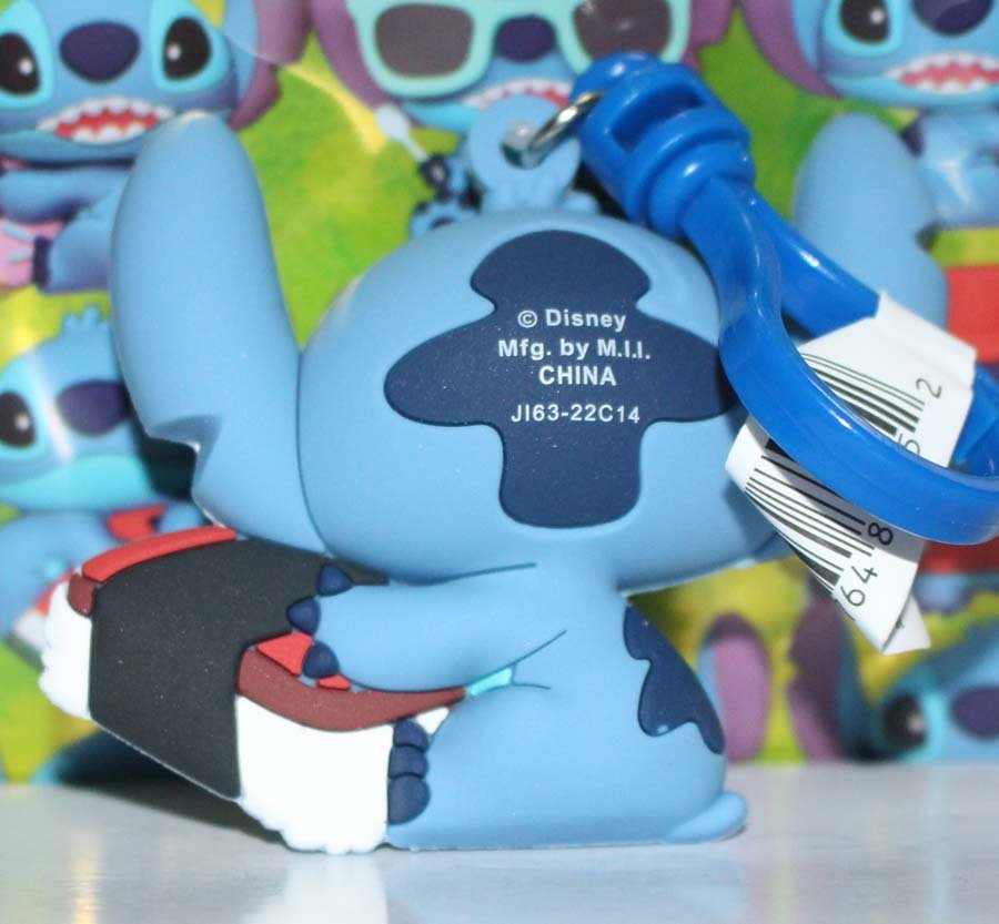 Disney Stitch Figural Bag Clip Series 4 Holding Musubi