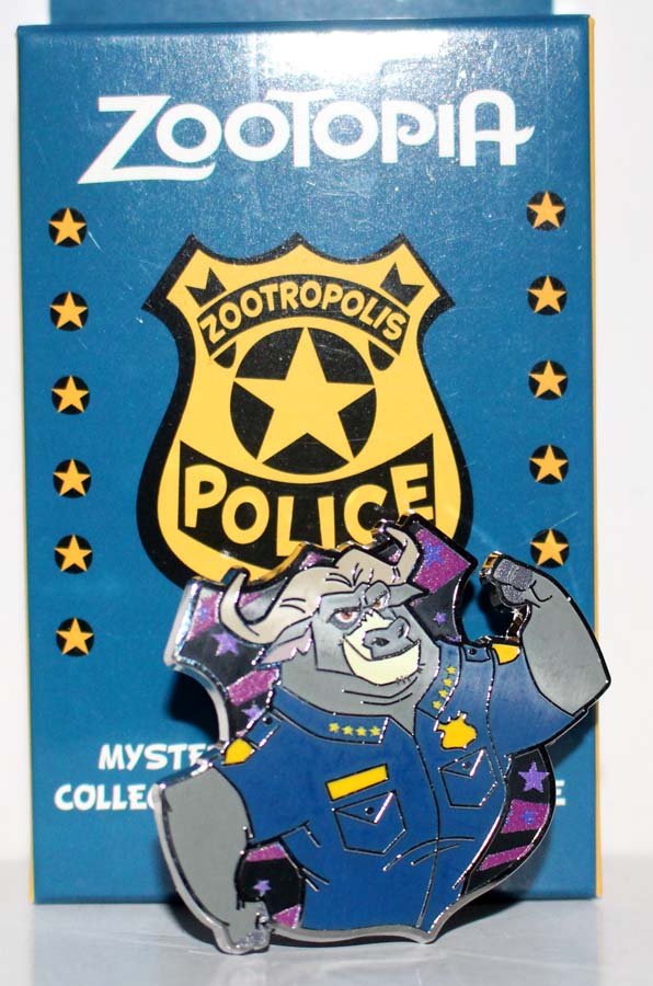 Disney Zootopia ZPD Officer Character Badge Mystery Pin Chief Bogo