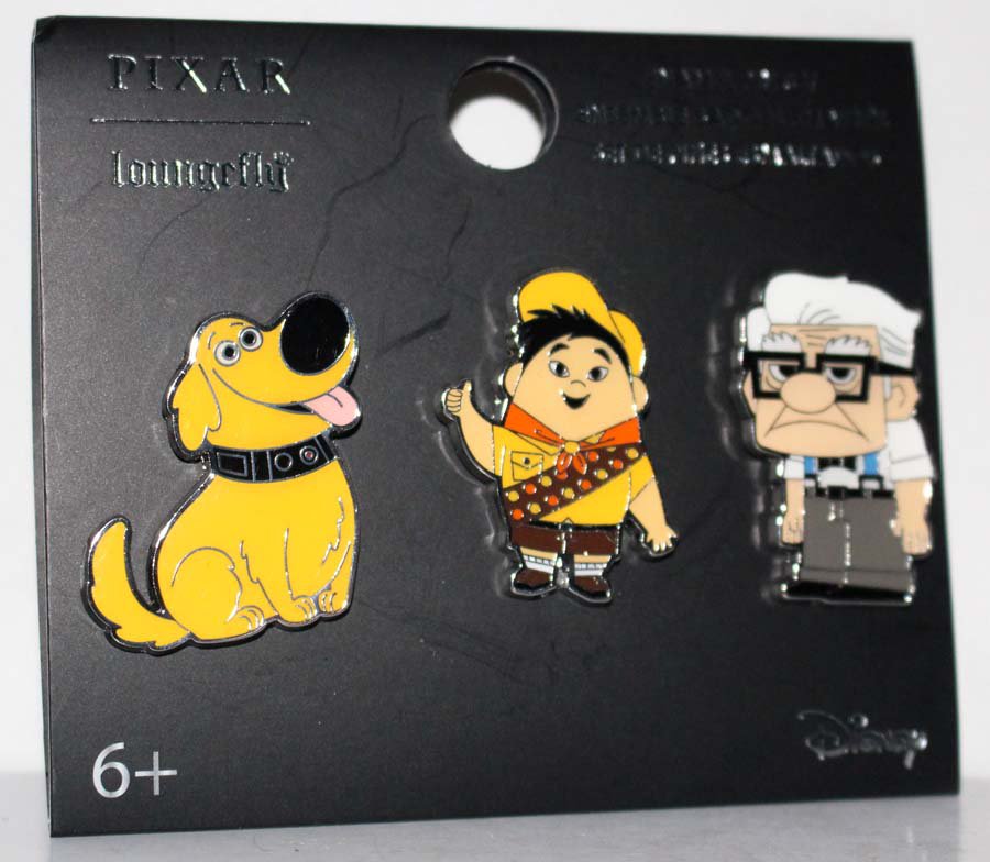 Loungefly Disney Pixar Up Main Characters 3-Pin Set Dug Russell Carl