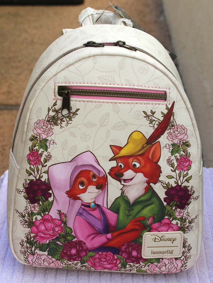 Loungefly Disney Robin Hood Purple Floral Mini Backpack NWT