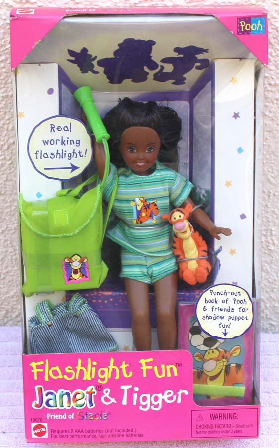 Mattel Flashlight Fun Janet Doll and Tigger 1997 Factory Sealed